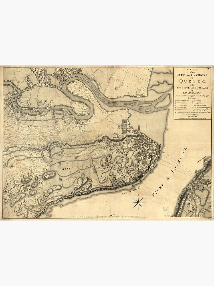 Póster «Mapa de la provincia de Quebec Canadá por William Faden (1776 ...