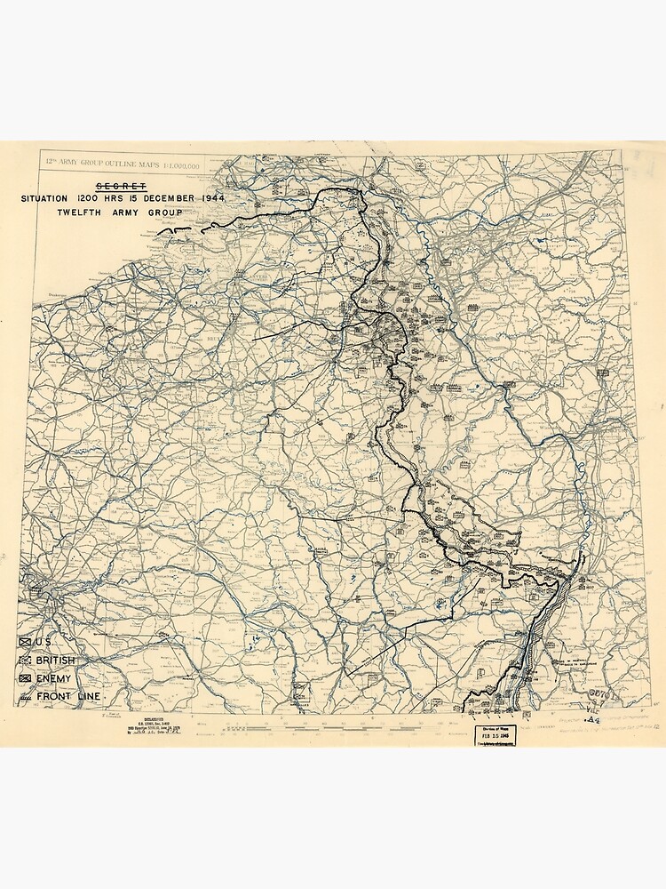 "World War II Twelfth Army Group Situation Map December 15 1944 ...