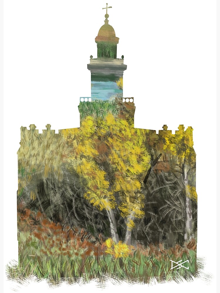 "Saint George Temple Fall Landscape Silhouette" Poster by dscarts ...