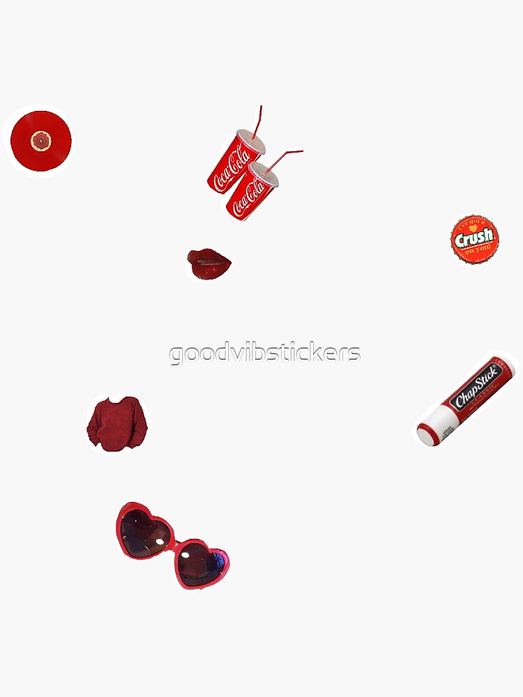 "Red aesthetic collage" Sticker for Sale by goodvibstickers | Redbubble