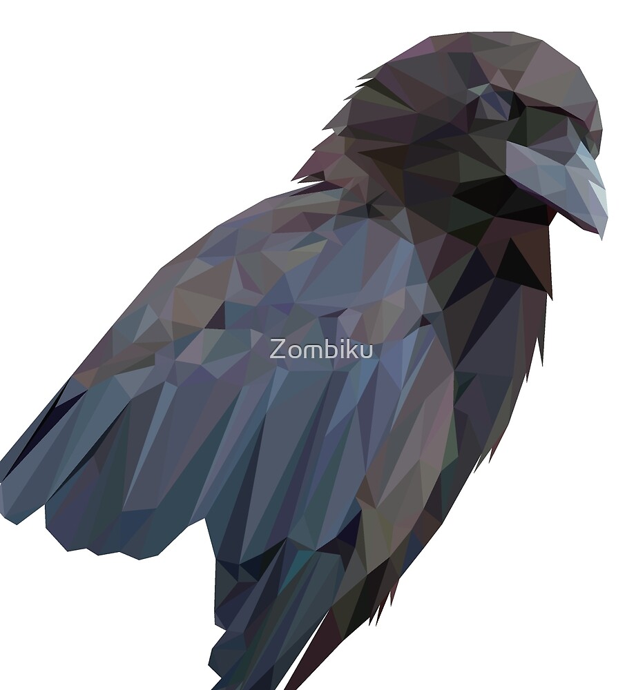 "Low Poly Crow" by Zombiku | Redbubble