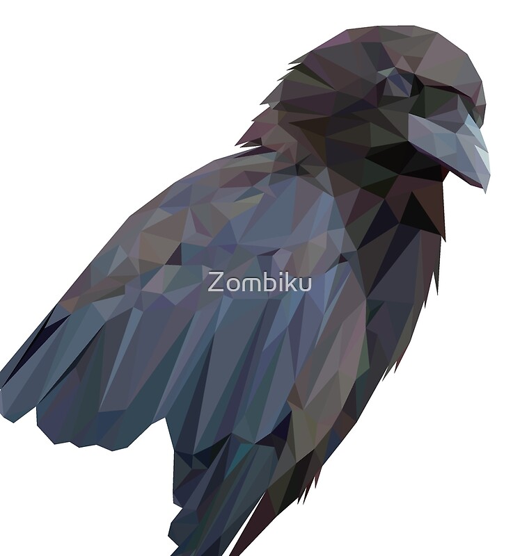 "Low Poly Crow" by Zombiku | Redbubble
