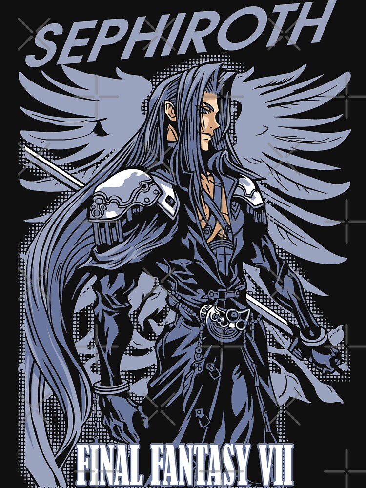 "SEPHIROTH FFVII" T-shirt for Sale by mounta | Redbubble | vvi t-shirts ...