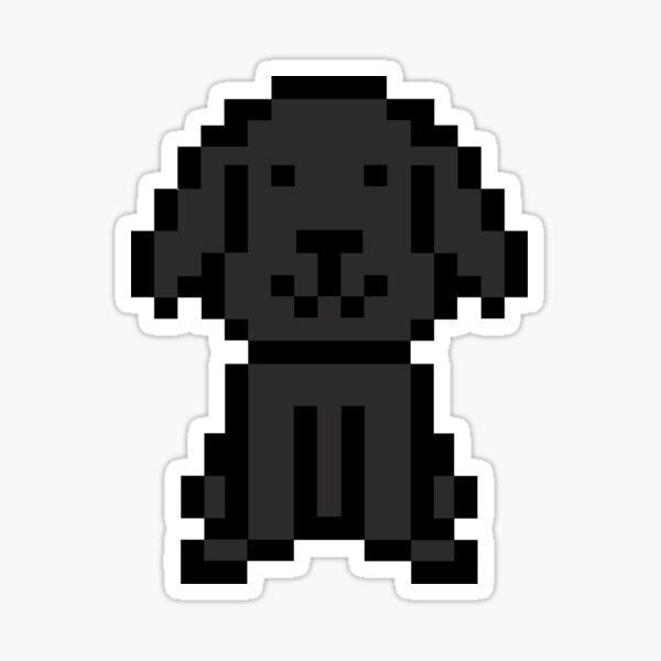 "Pixel Dog (Black)" Sticker for Sale by kishizu | Redbubble