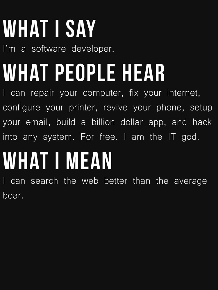 "I'm A Software Developer Funny Programming Design" T-shirt for Sale by ...