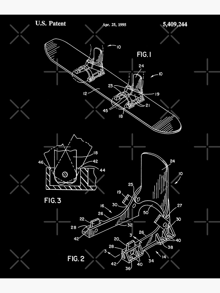 "Snowboard Patent Gifts Posters T-Shirts" Poster by MarkCompton | Redbubble
