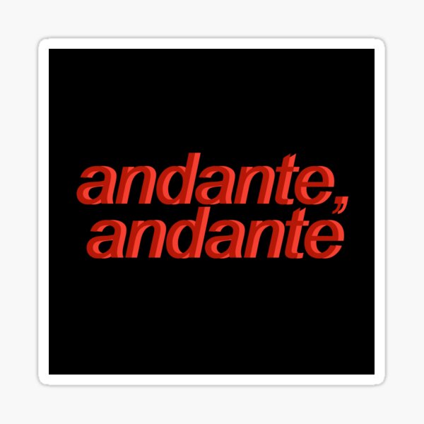 "andante andante - aesthetic (black)" Sticker by bathena18 | Redbubble