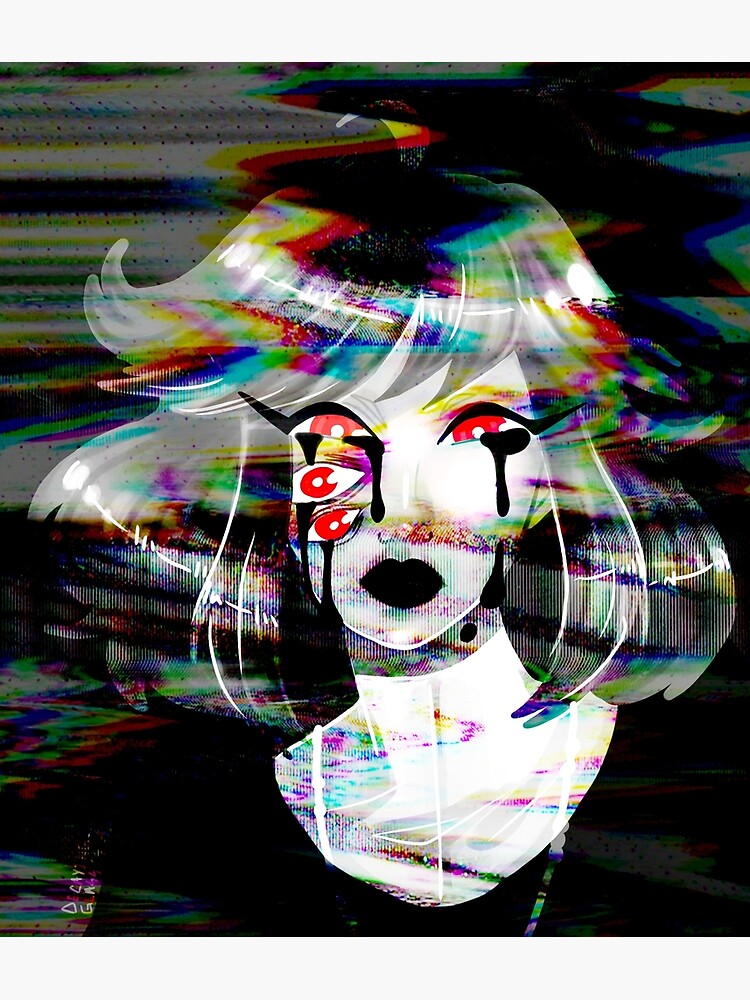 "Glitched goth girl oc" Poster by oculusrecoded | Redbubble