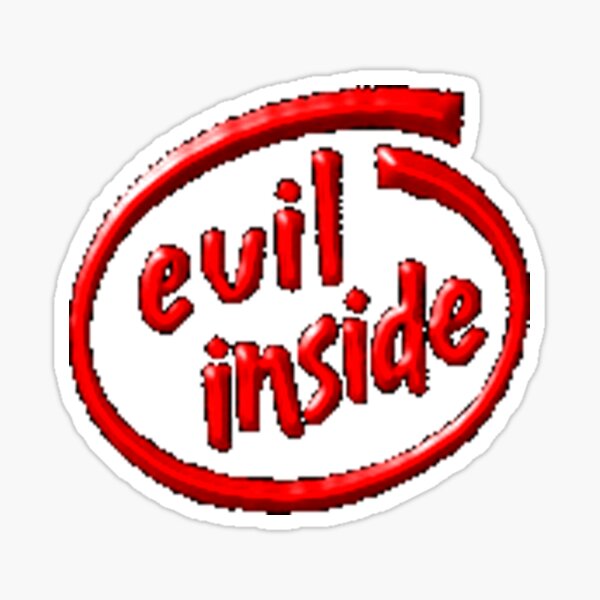 "evil inside" Sticker by connybayers | Redbubble