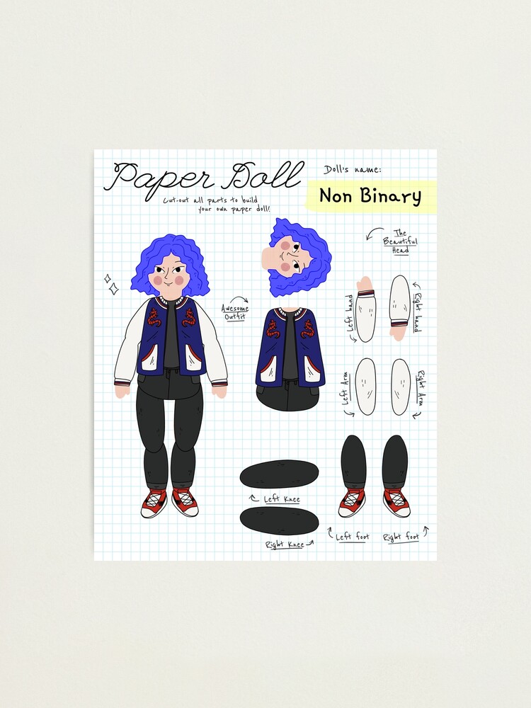 "Non Binary Paper Doll Enby and Transgender Pride, lgbt" Photographic ...