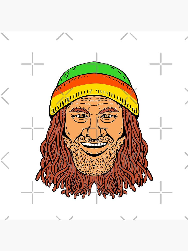 Póster for Sale con la obra «Cabeza de rastafari delantera dibujo color ...