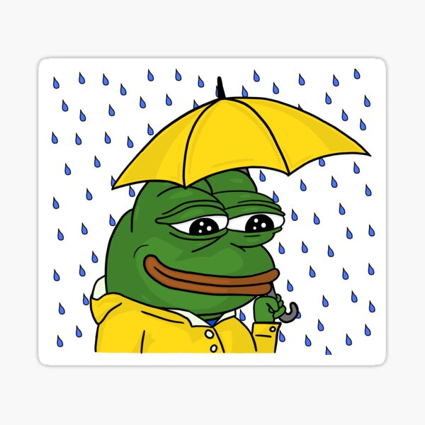"feels rain man pepe" Sticker by sivelobanova | Redbubble
