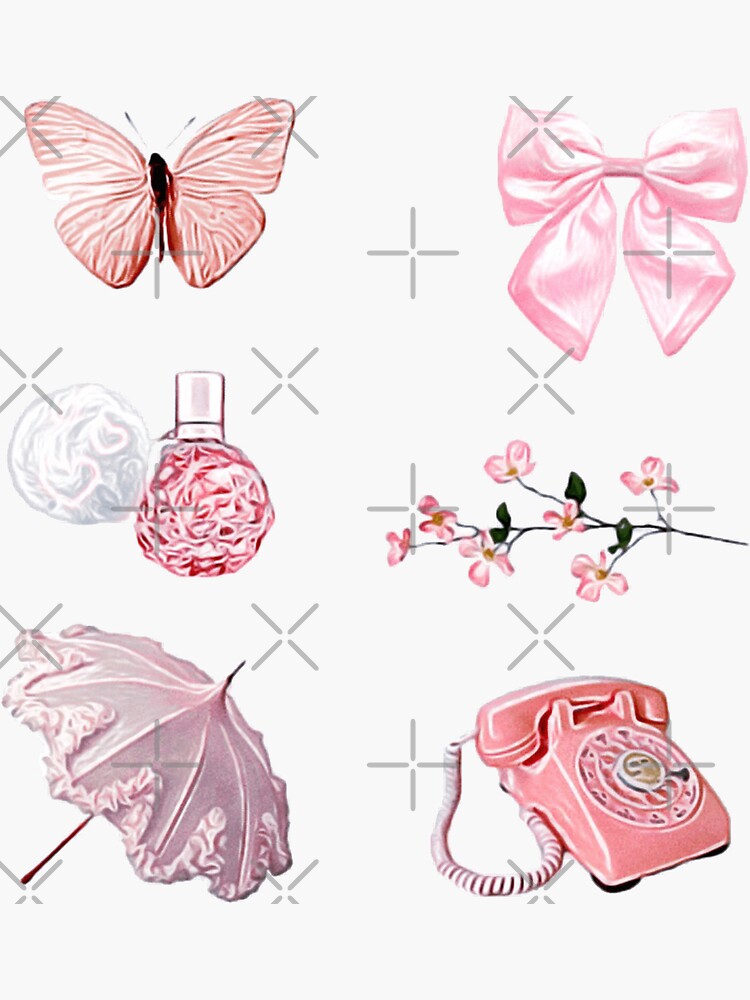 "Pretty in Pink - Vintage Classy Lady Sticker Sheet Bundle Pack Set 4 ...