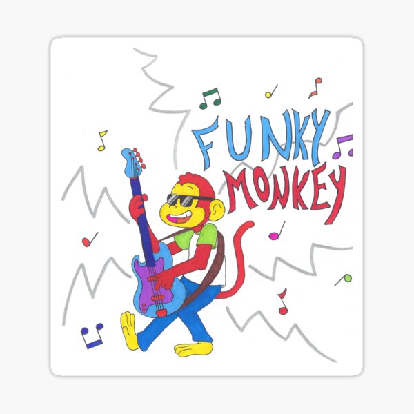 "Funky Monkey" Sticker for Sale by ClaudsGrossi | Redbubble