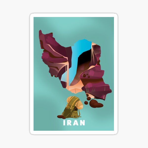 "Iran illustrated map" Sticker for Sale by vectorwebstore | Redbubble