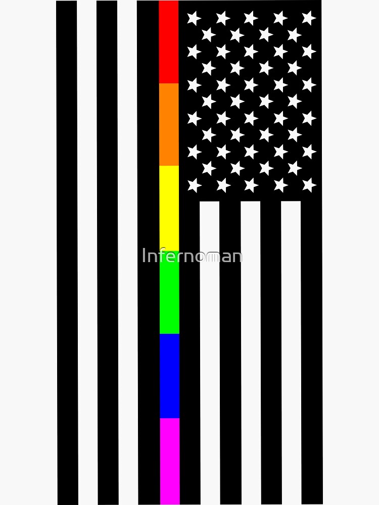 "Thin American Rainbow Line" Sticker for Sale by Infernoman | Redbubble