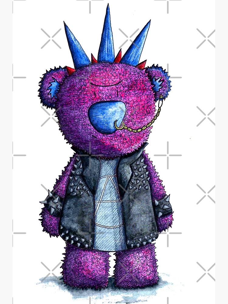 "Punk Bear" Poster for Sale by Threadbearink | Redbubble