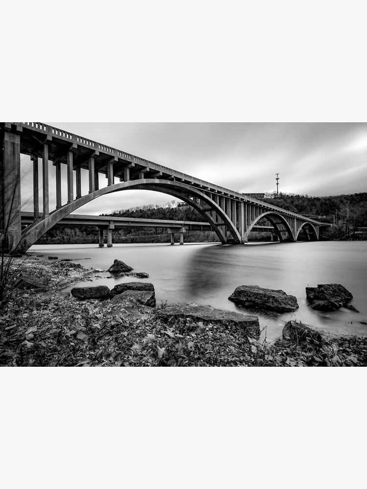 "Lake Taneycomo Bridge - Branson Missouri - Black and White" Poster by ...