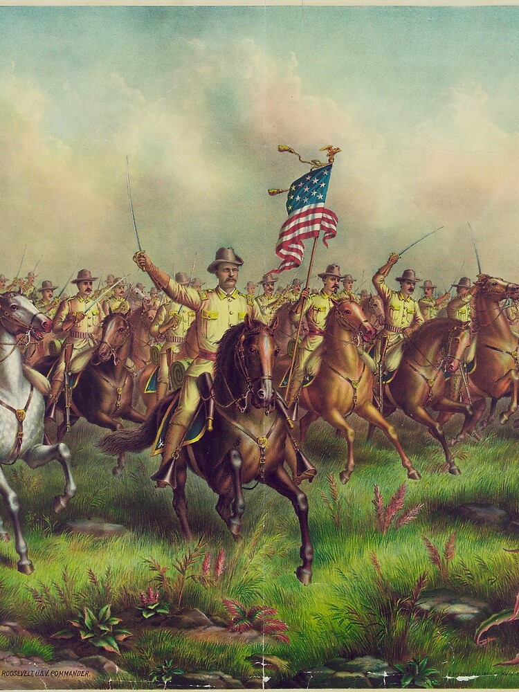 "Theodore Roosevelt and the Rough Riders Charging San Juan Hill" Scarf for Sale by allhistory ...