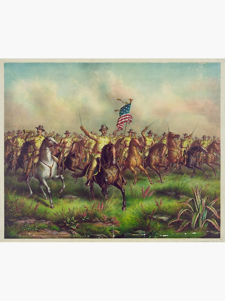 "Theodore Roosevelt and the Rough Riders Charging San Juan Hill" Photographic Print by ...