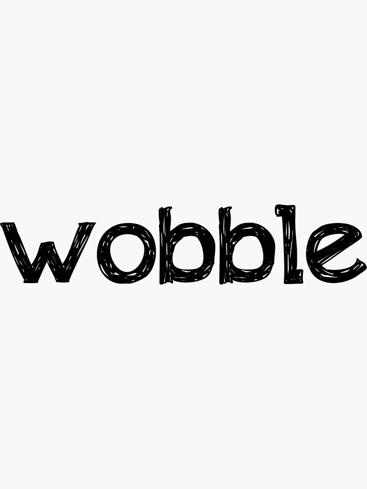 "Wobble - Black" Sticker by mrwonderllama | Redbubble