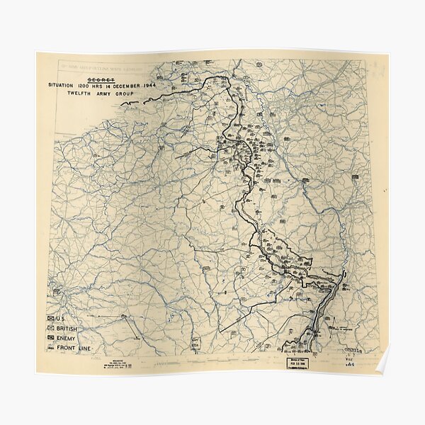 "December 14 1944 World War II HQ Twelfth Army Group situation map ...
