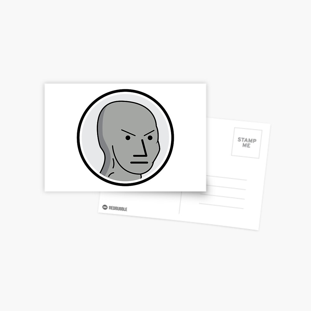 "Angry NPC Meme Sticker" Postcard by unluckydevil | Redbubble