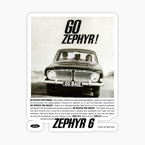 "FORD ZEPHYR" Sticker for Sale by ThrowbackMotors | Redbubble