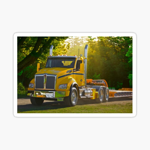 "Vintage Kenworth 'Heavy Equipment' Rig" Sticker by DaveKoontz | Redbubble