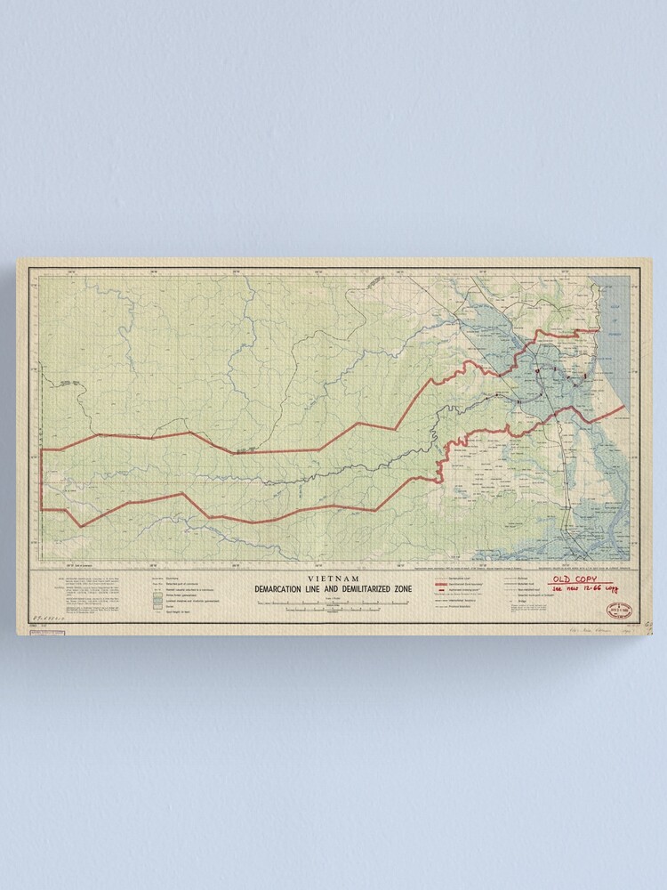 "Vietnam Demarcation Line and Demilitarized Zone Map (1957)" Canvas ...
