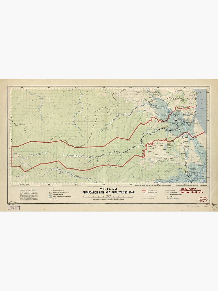 "Vietnam Demarcation Line and Demilitarized Zone Map (1957)" Canvas ...