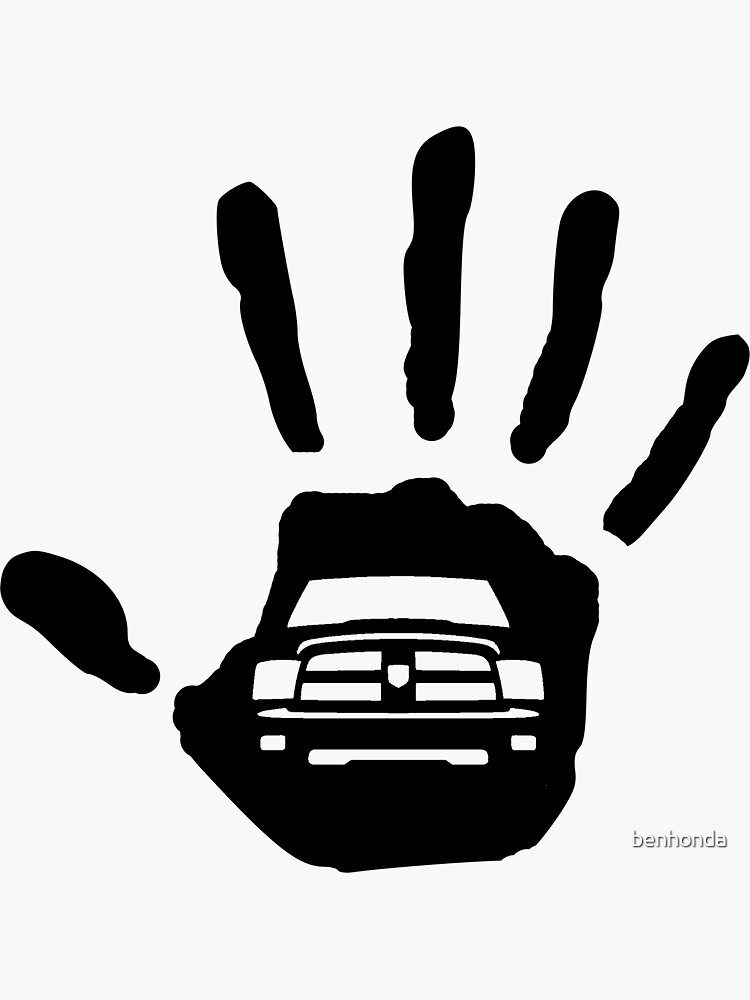 "Truck Hand Print" Sticker by benhonda | Redbubble