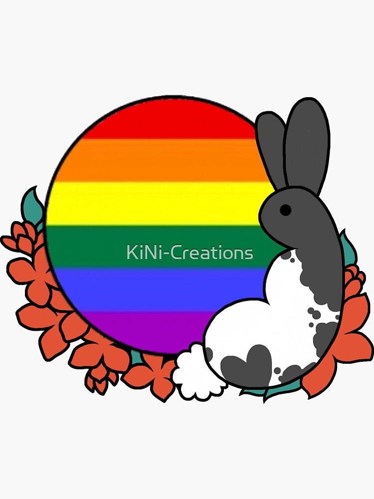 "LGBTQ Gay Pride Bunny" Sticker for Sale by KiNi-Creations | Redbubble
