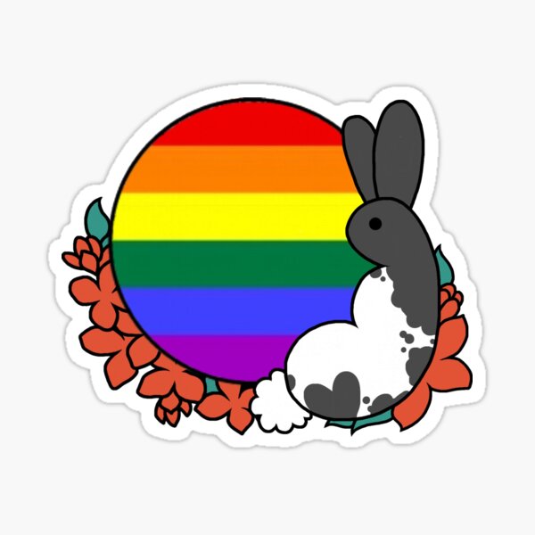 "LGBTQ Gay Pride Bunny" Sticker for Sale by KiNi-Creations | Redbubble