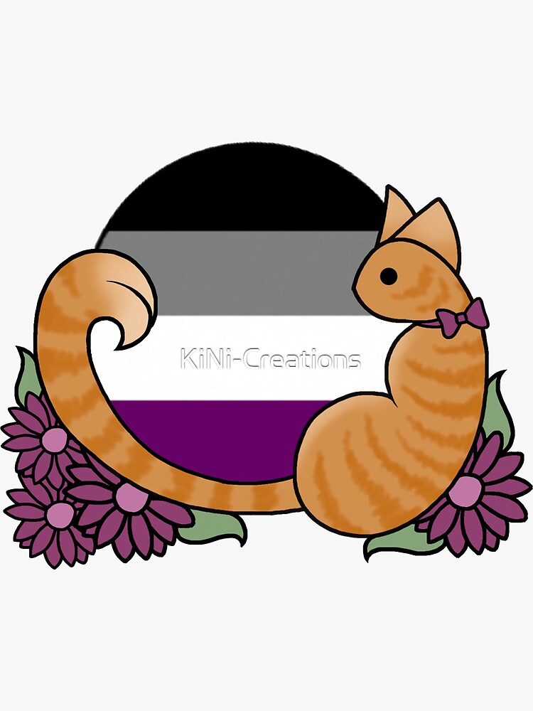 "LGBTQ Asexual Pride Cat" Sticker for Sale by KiNi-Creations | Redbubble