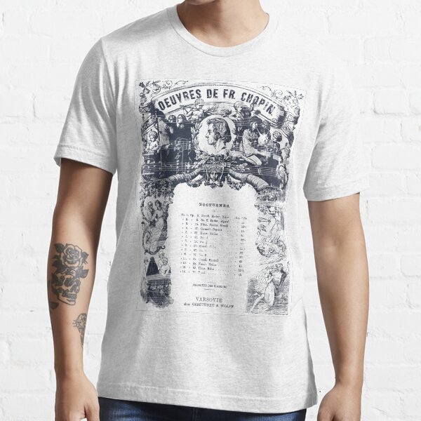 "Frederick Chopin Nocturne art" T-shirt for Sale by JBJart | Redbubble ...