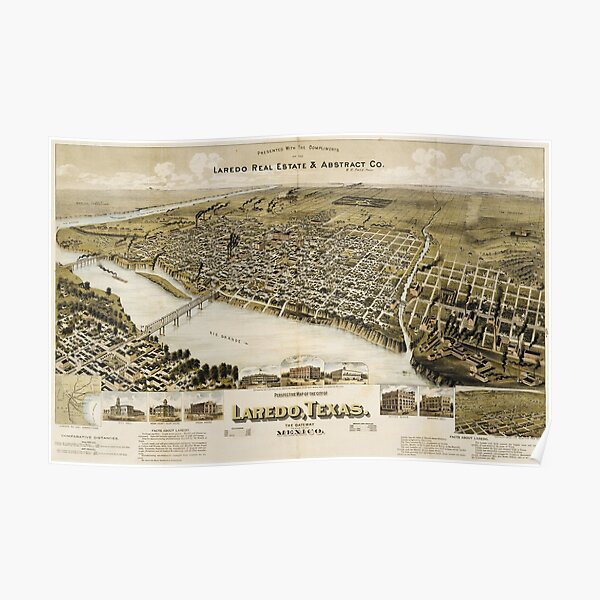 "Map of the City of Laredo Texas (1892)" Poster for Sale by allhistory ...