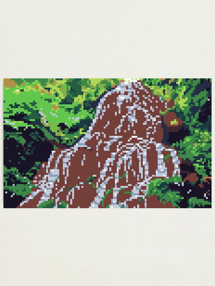 Lámina fotográfica «Cascada Pixel Art, Estilo Moderno» de Gmaxz | Redbubble