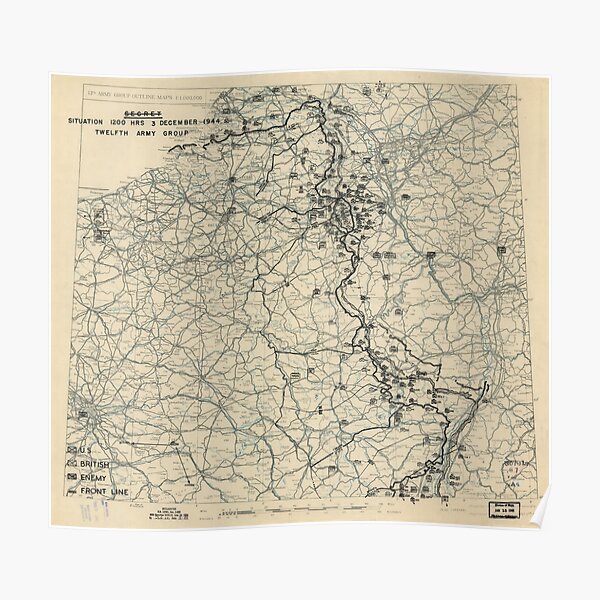 "December 3 1944 World War II HQ Twelfth Army Group situation map ...