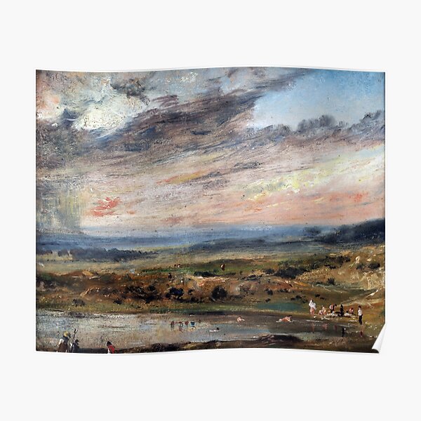 "John Constable Hampstead Heath, with Pond and Bathers" Poster by ...