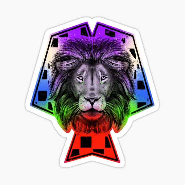 "lion face " Sticker for Sale by Elrcpinta | Redbubble