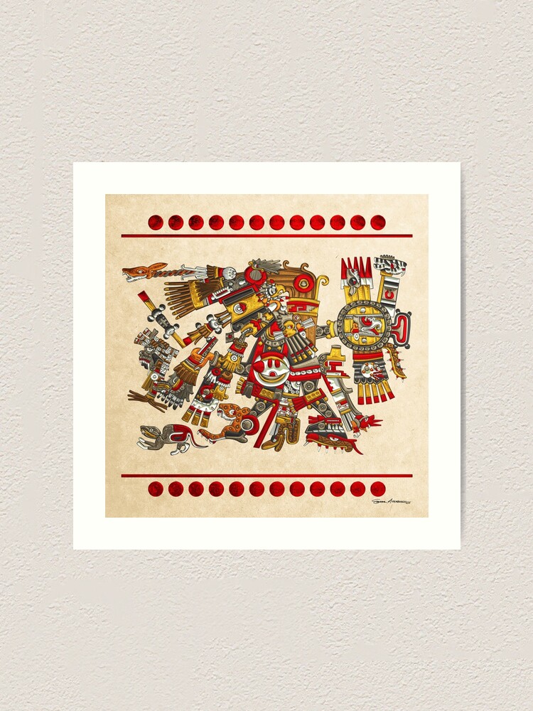 Lámina artística «Codex Borgia - Dioses aztecas - Tezcatlipoca - Espejo ...