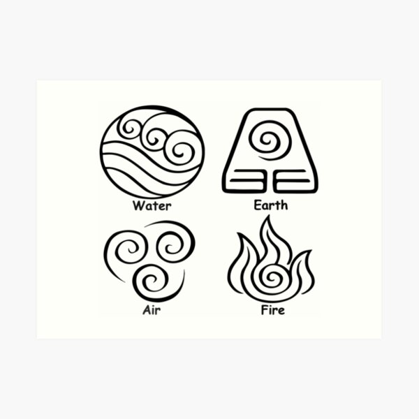 "Avatar: The Last Airbender Symbols" Art Print by CraigSa | Redbubble
