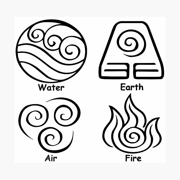 "Avatar: The Last Airbender Symbols" Photographic Print for Sale by ...