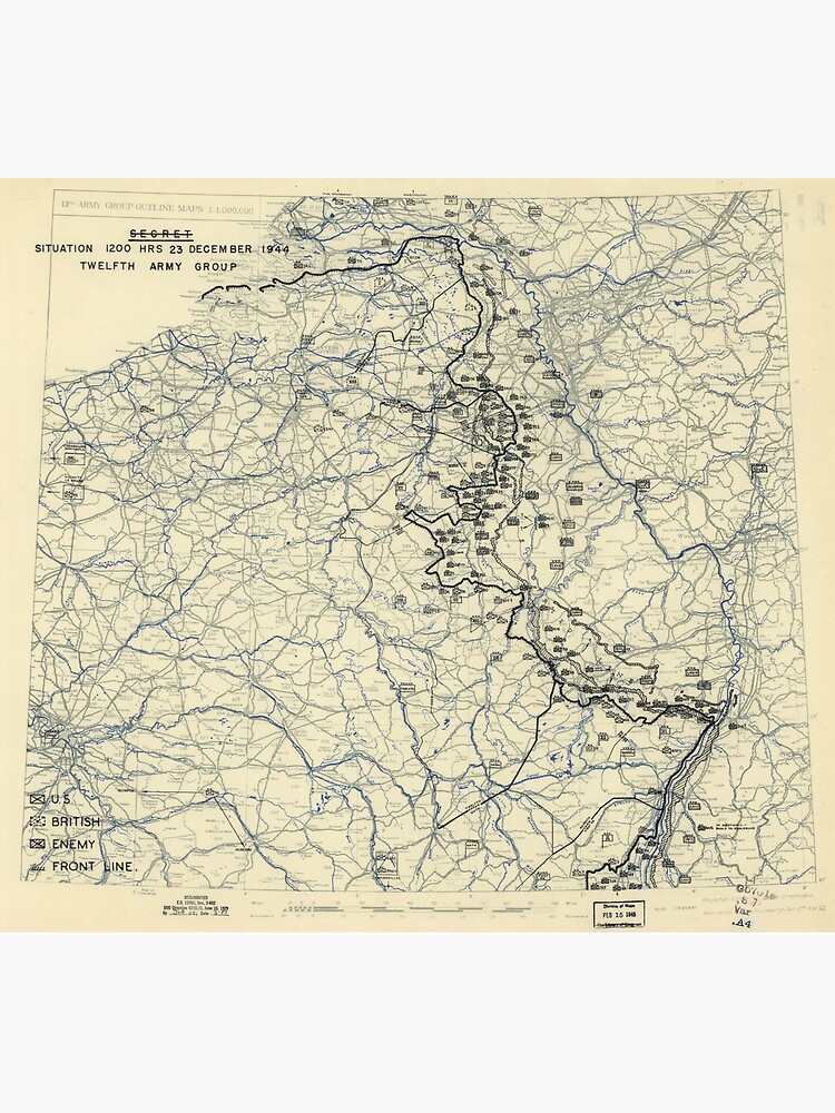 "December 23 1944 World War II HQ Twelfth Army Group situation map ...