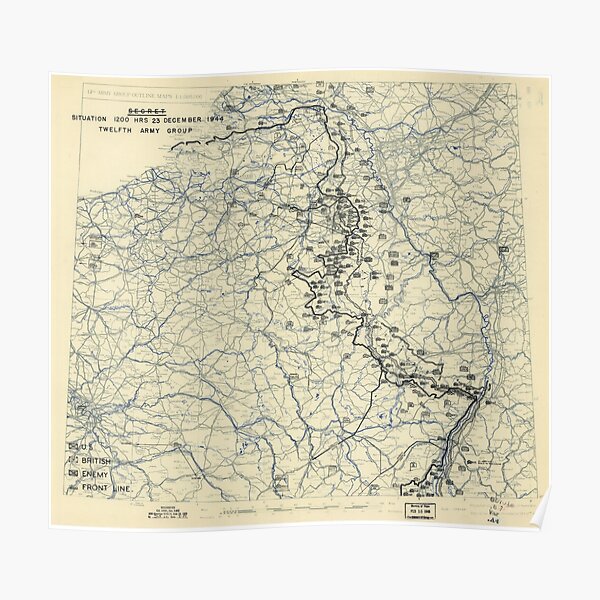 "December 23 1944 World War II HQ Twelfth Army Group situation map ...