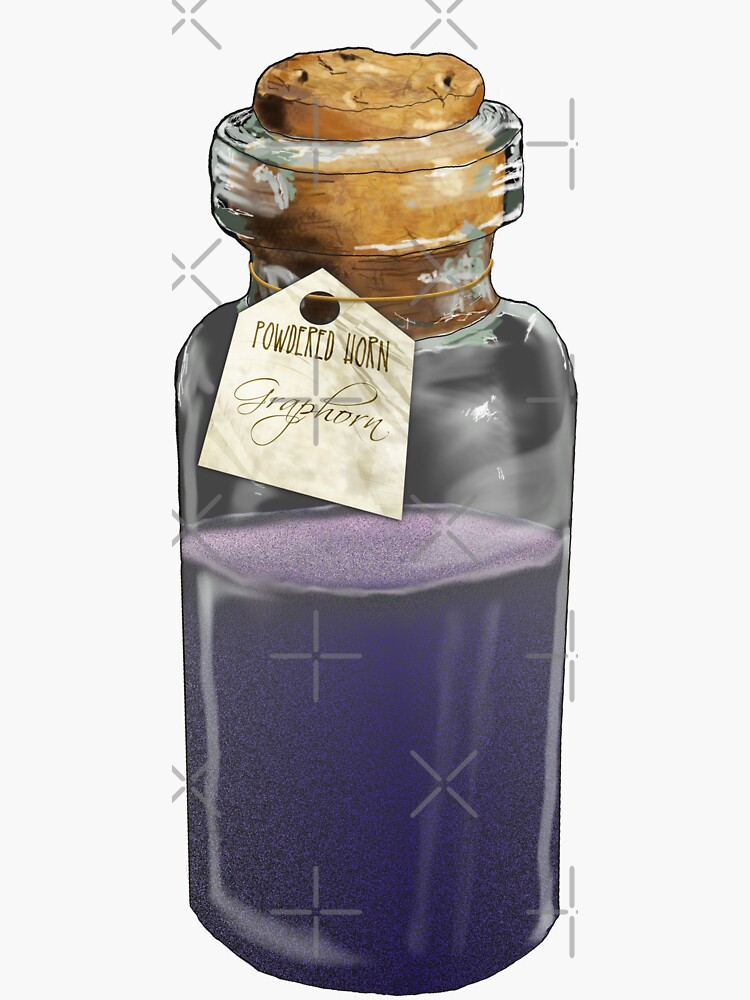 "Graphorn horn (powdered) *ethically sourced*" Sticker by drawnexplore ...