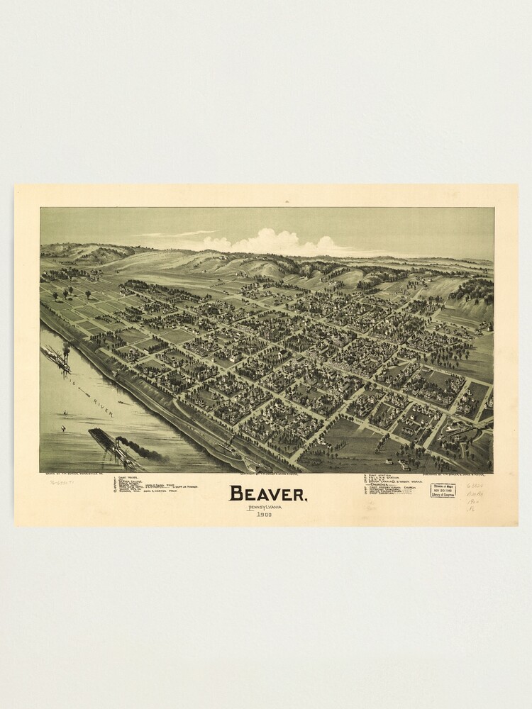 "Aerial View of Beaver, Pennsylvania (1900)" Photographic Print for ...