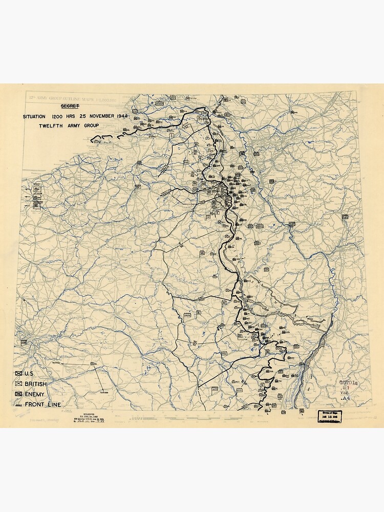 "November 25 1944 World War II HQ Twelfth Army Group situation map ...
