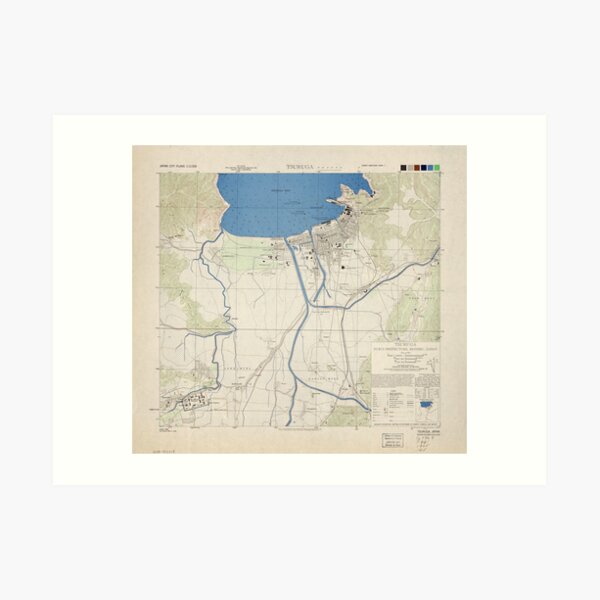 "Map of the City Plans Tsuruga Fukui Japan (1945)" Art Print for Sale ...